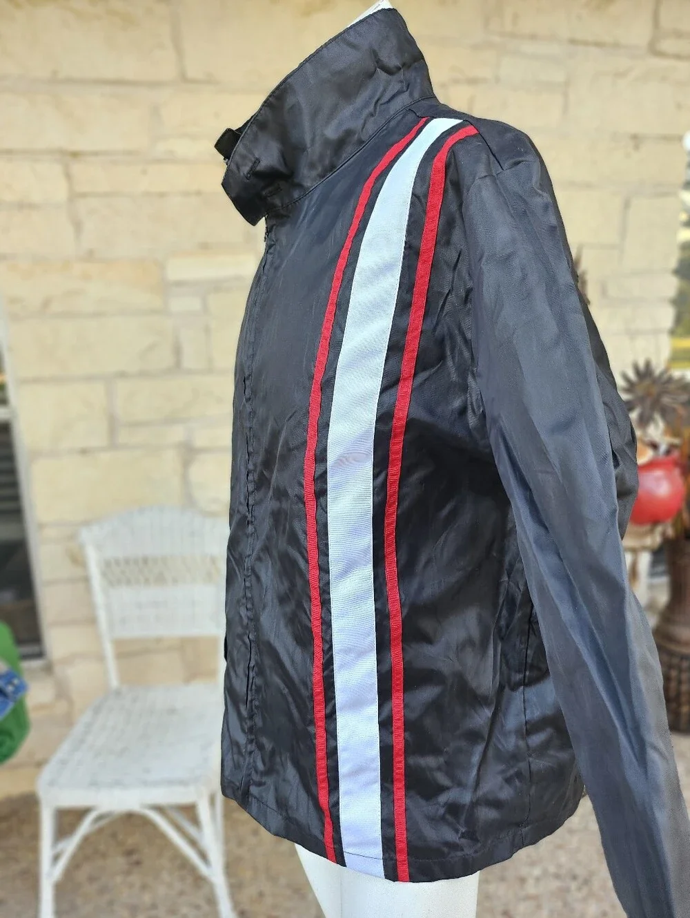 unmarked | Jackets & Coats | Vintage Black Nylon Full Zip Racing Hot ...